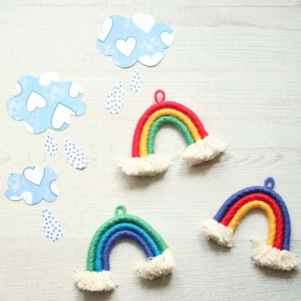 Crafty You Crafty Me- 3 Small Macrame Rainbows - Monbode